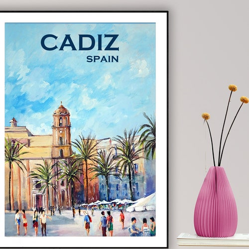 Visitez Espagne Cadiz Vintage Travel Poster Poster Paper or - Etsy
