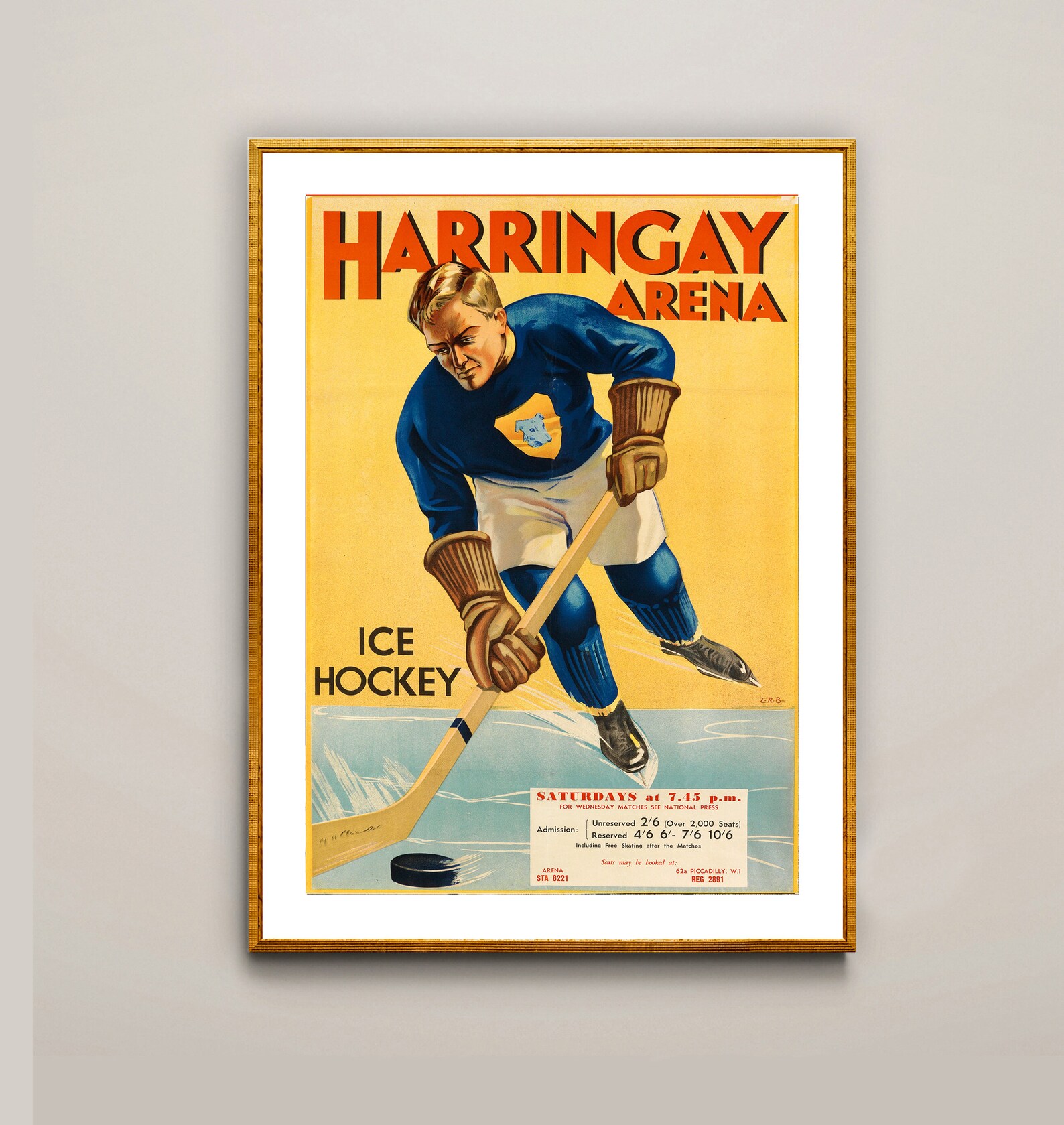 Harringay Arena Ice Hockey Poster: Vintage England Sport Print - Etsy