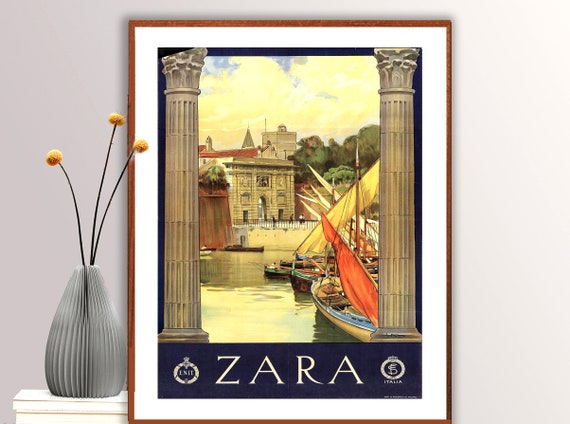 Zara Italy Vintage Travel Poster Poster Print or Canvas | Etsy