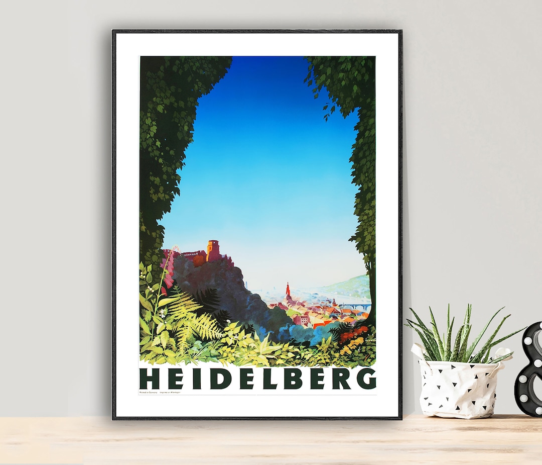 Heidelberg, Germany Vintage Travel Poster Poster Paper or Canvas Print ...