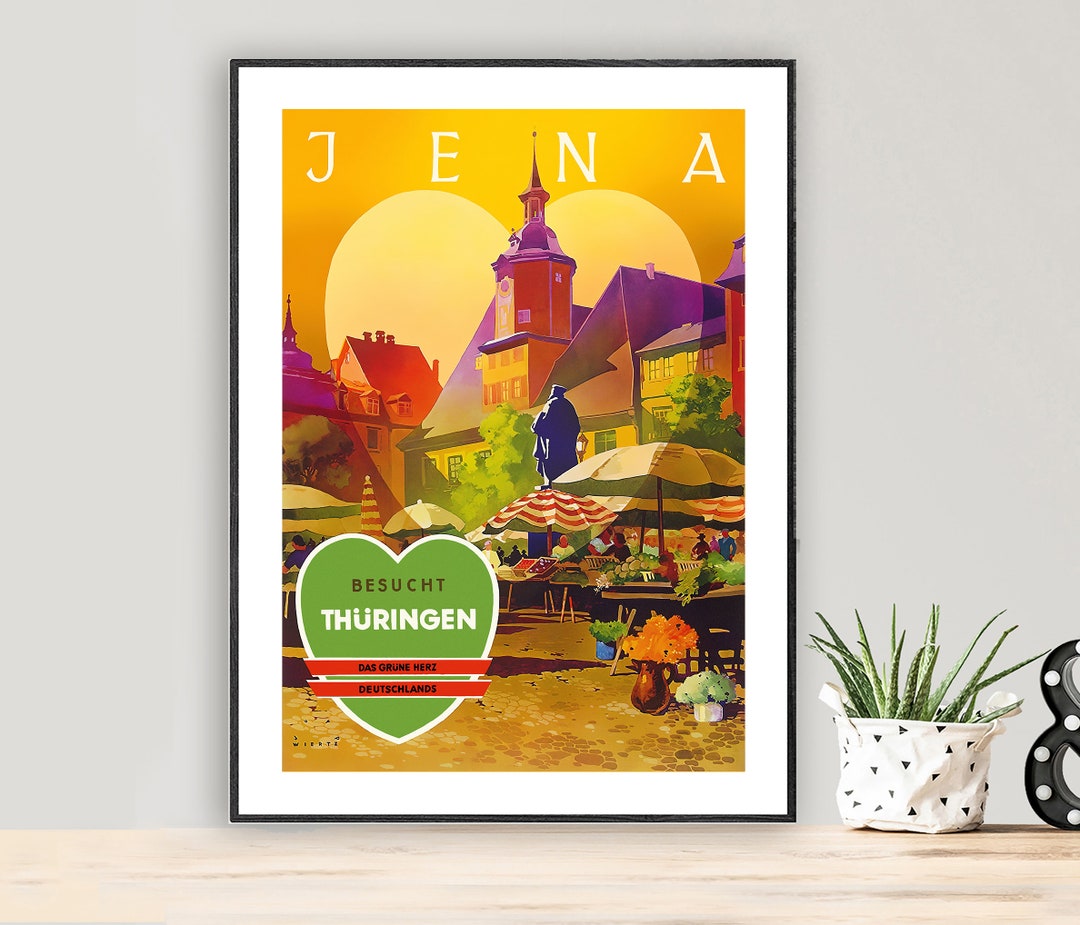 Jena, Germany Vintage Travel Poster - Poster Paper or Canvas Print ...