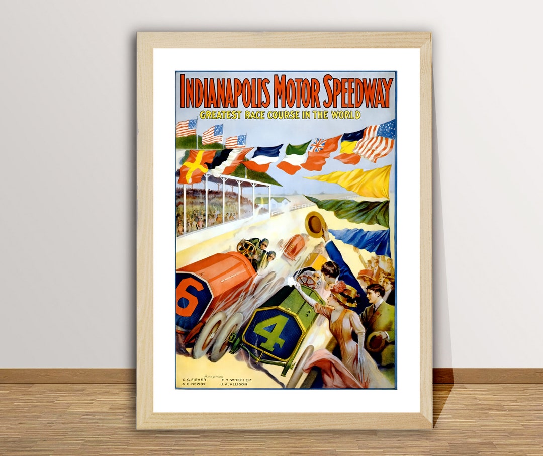 Vintage Indianapolis Motor Speedway Advertisement (1909) Art Print ...