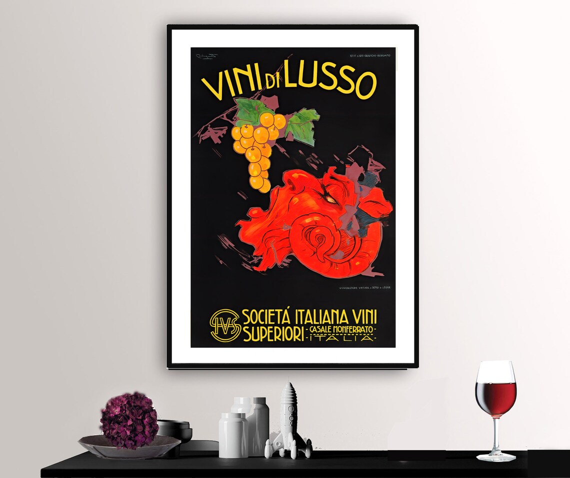 Vini Di Lusso Vintage Food&drink Poster Poster Paper or - Etsy