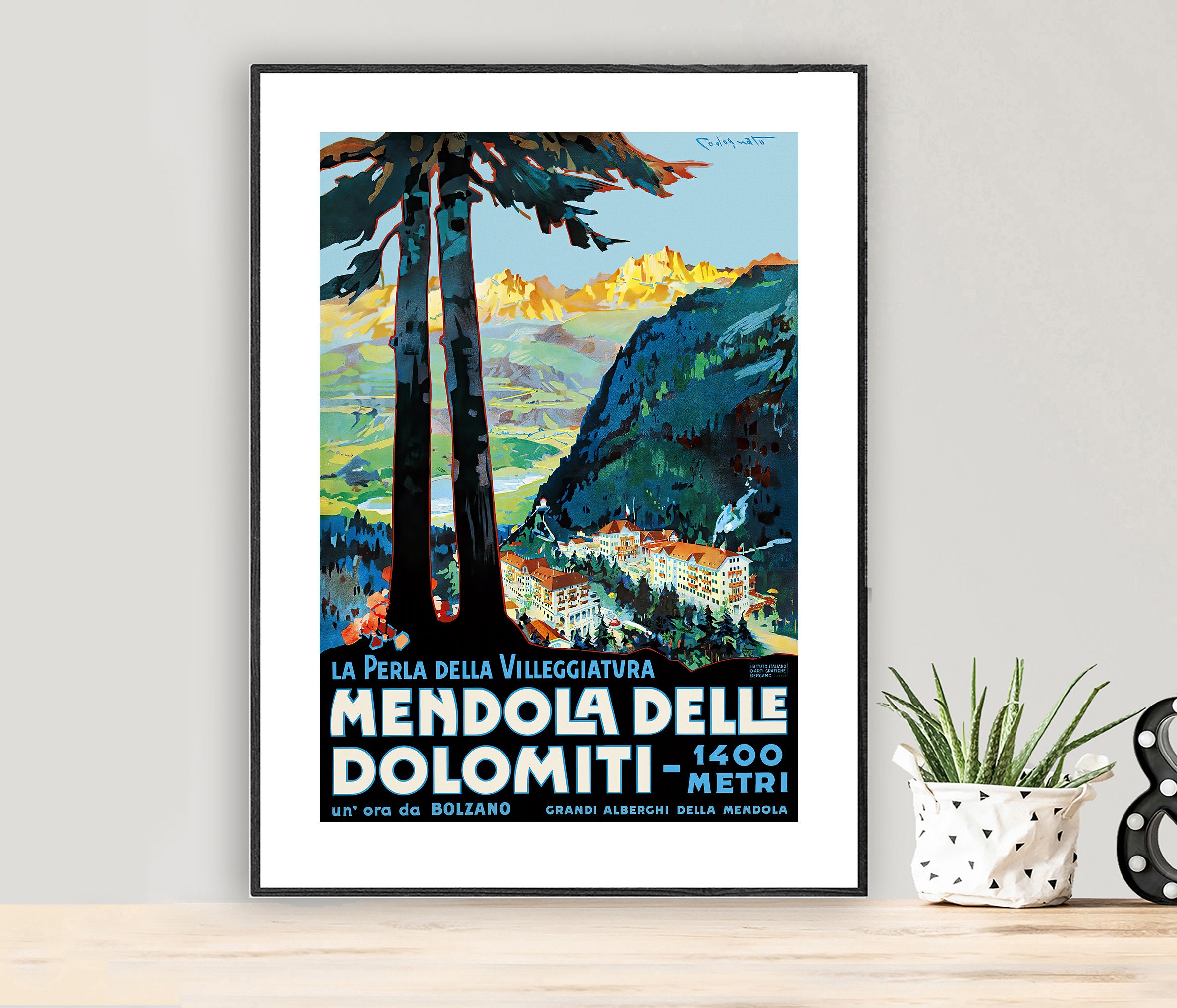 Mendola Delle Dolomiti Italy Vintage Travel Poster Poster - Etsy