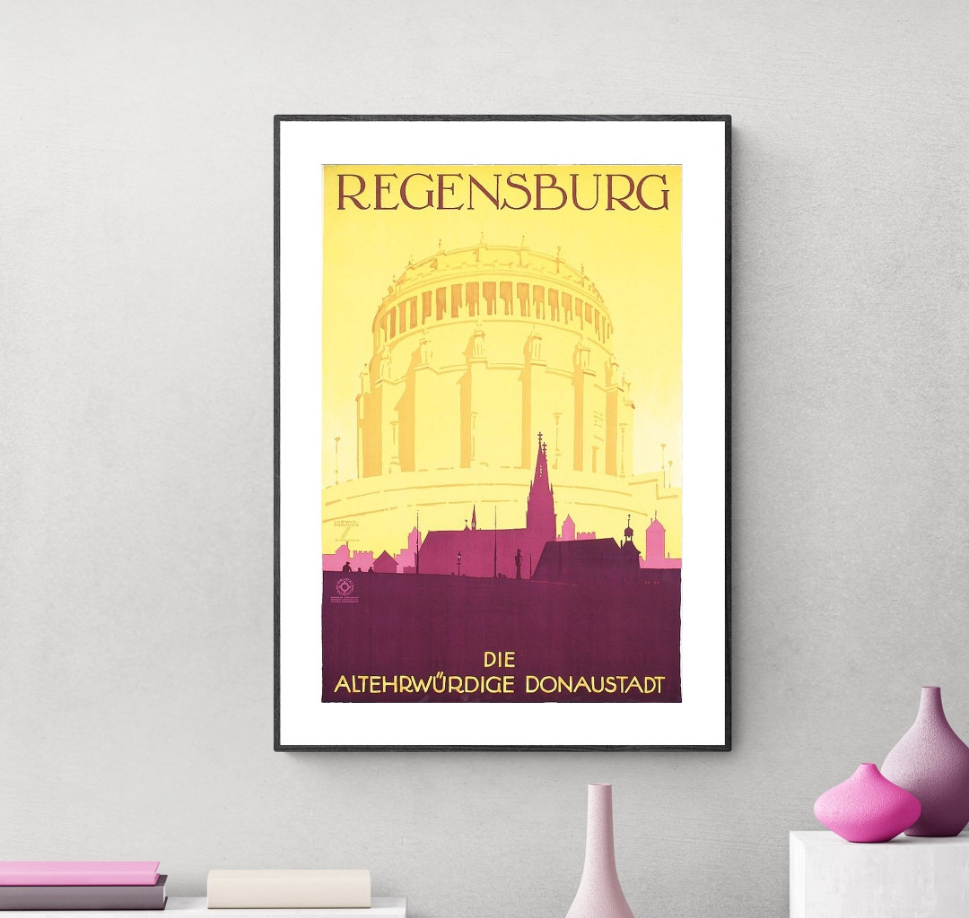 Regensburg, Germany Vintage Travel Poster - Poster Paper or Canvas ...