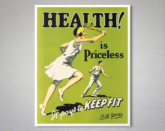 Health is Priceless It Pays to Keep Fit Vintage Motivational | Etsy