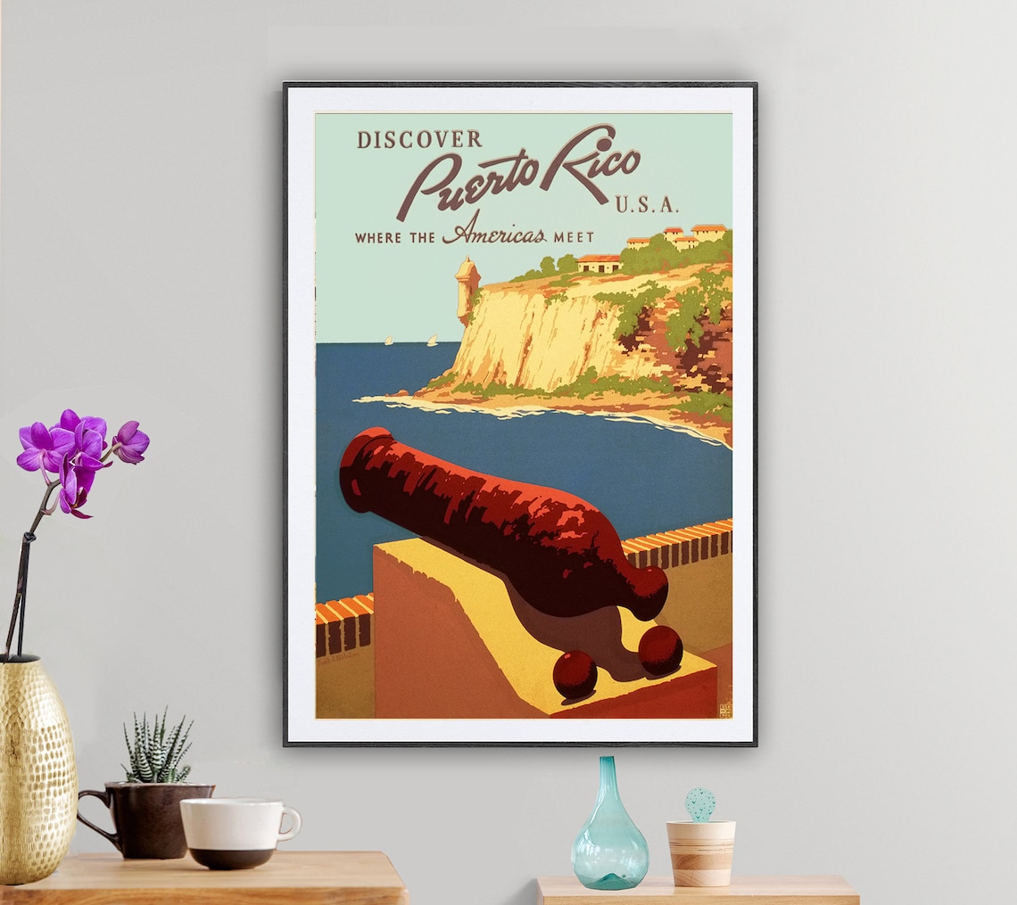 Discover Puerto Rico Vintage Travel Poster Poster Print | Etsy