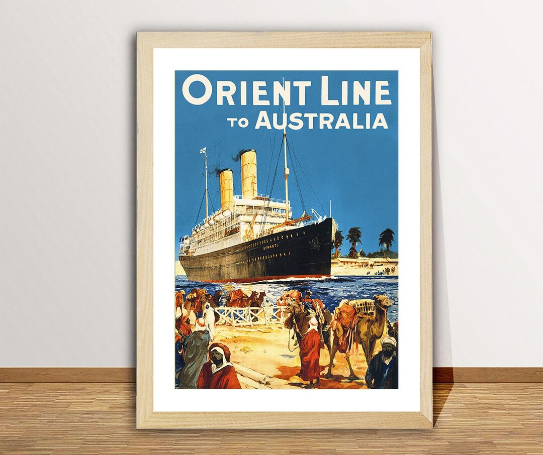 Orient Line Australia Vintage Travel Poster: Steamer Ship Art - Etsy