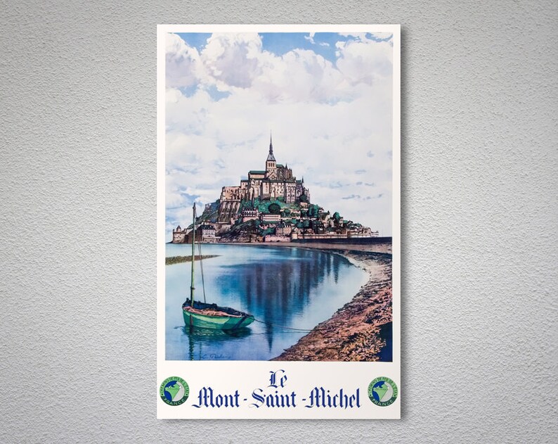 Le Mont Saint Michel France Vintage Travel Poster Poster | Etsy