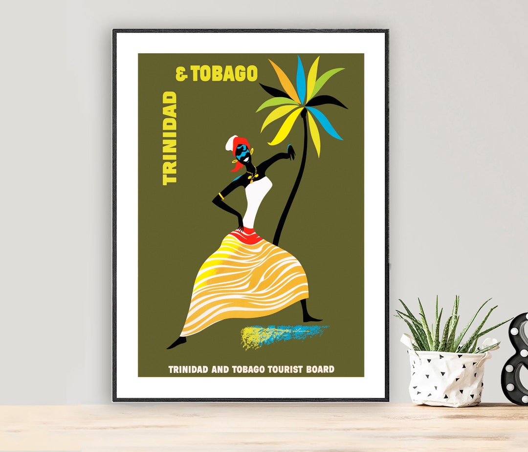 Trinidad Tobago Vintage Travel Poster - Poster Paper or Canvas Print ...