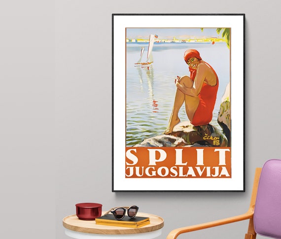 Split Jugoslavija Vintage Travel Poster Poster Paper | Etsy