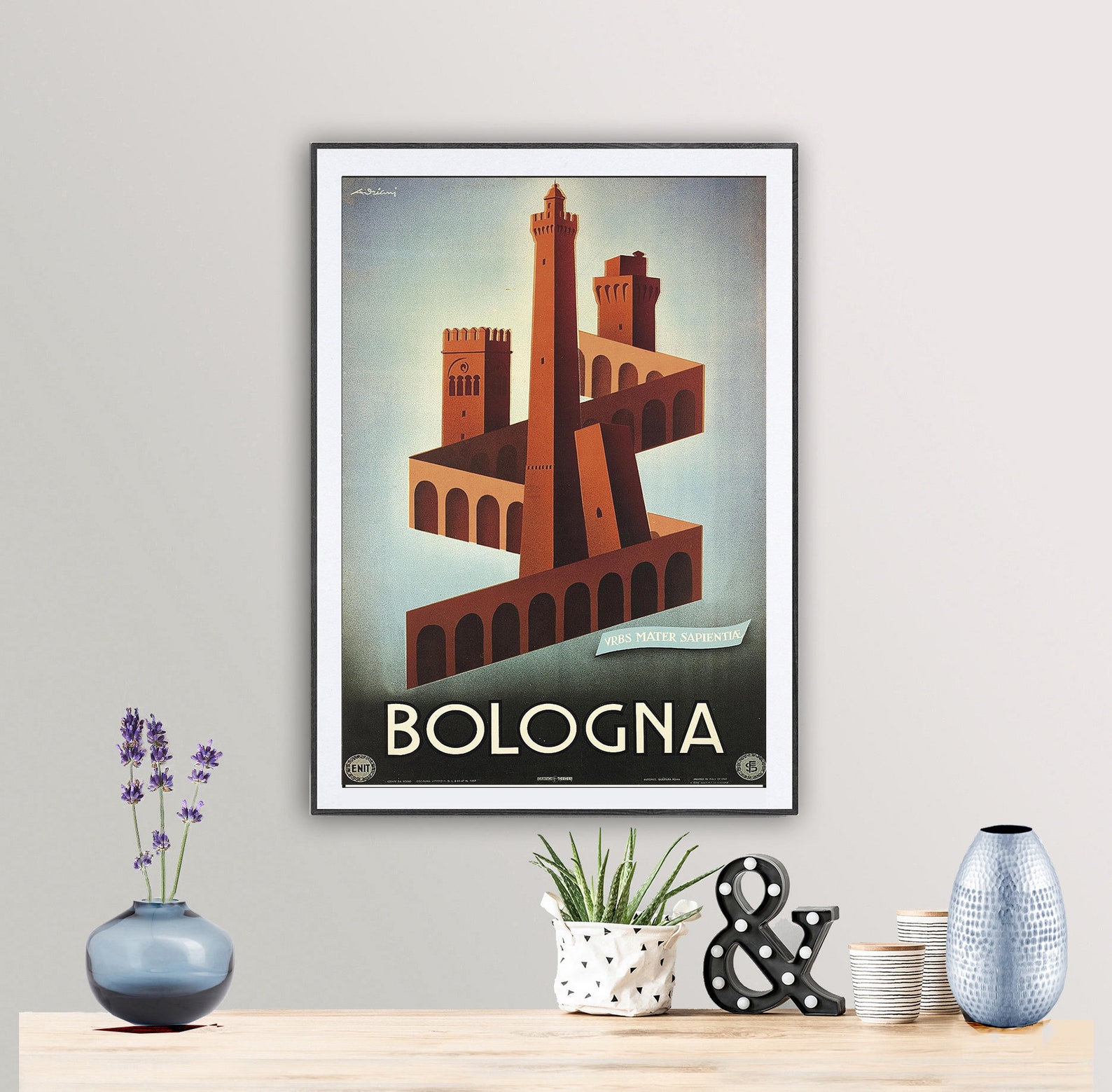 Bologna Italy Vintage Travel Poster Poster Print Sticker | Etsy