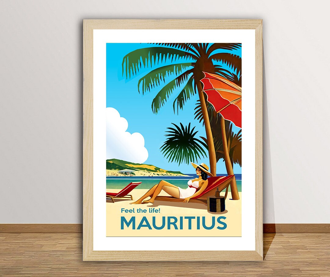 Mauritius, Indian Ocean Travel Poster - Mauritius Art Print - Etsy