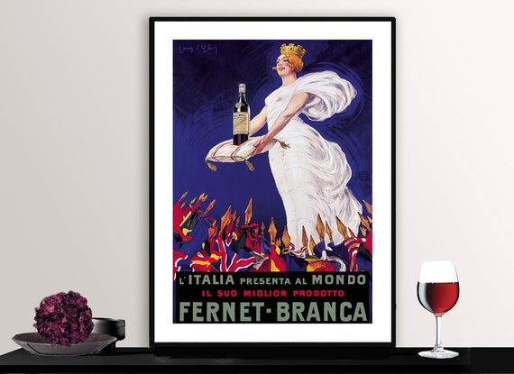 Art & Collectibles Digital Prints Drink Vintage Poster Fernet Branca ...