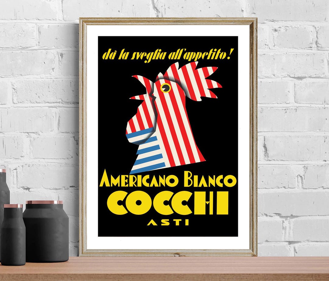 Vintage Italian Wine Print: 1938 Cocchi Rooster Retro Advertisement - Etsy