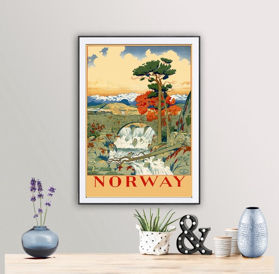 Norway Vintage Travel Poster Poster Print Sticker or Canvas | Etsy