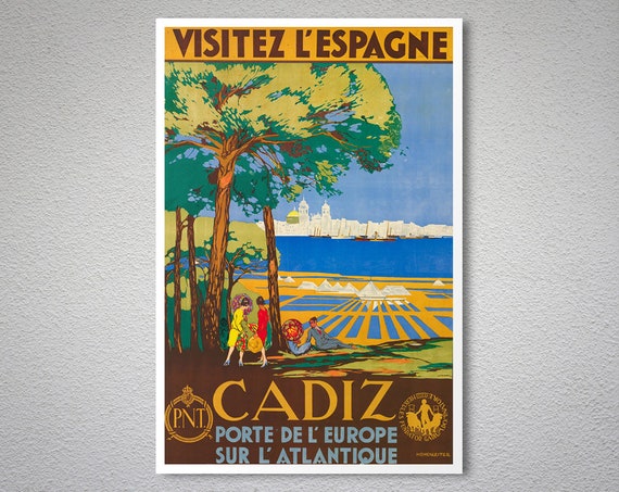 Visitez Espagne Cadiz Vintage Travel Poster Poster Paper | Etsy
