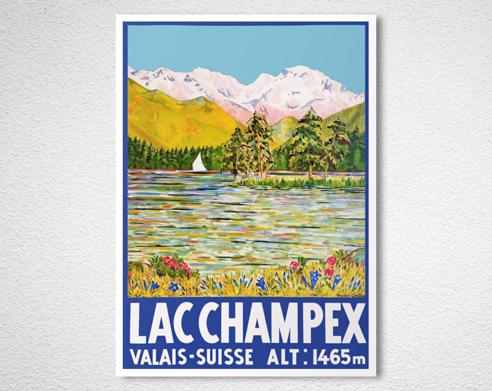 Lac Champex Suisse Vintage Travel Poster Poster Print | Etsy