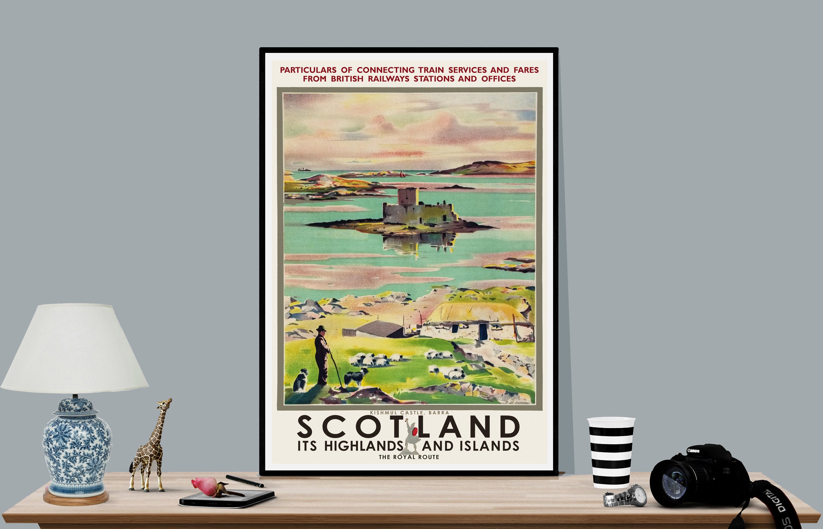 Scotland Vintage Travel Poster Poster Paper Sticker or | Etsy