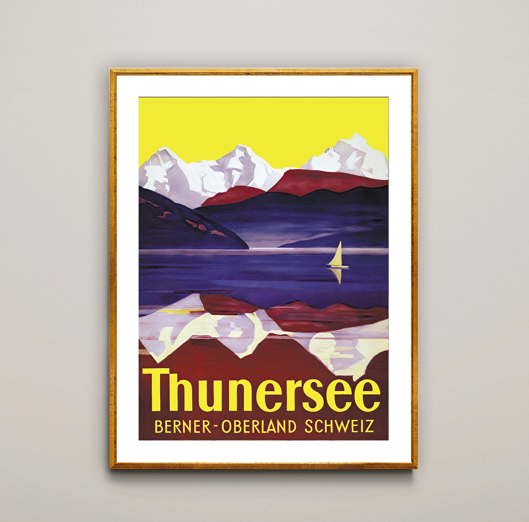 Thunersee, Suisse, Switzerland Vintage Travel Poster Poster Paper or ...