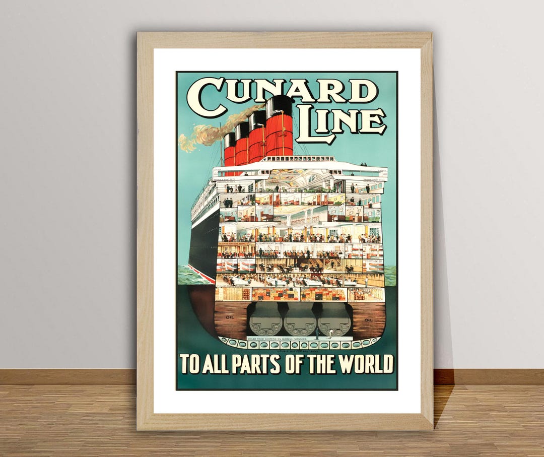 Cunard Line to All Parts of the World Vintage Travel Poster - Retro ...