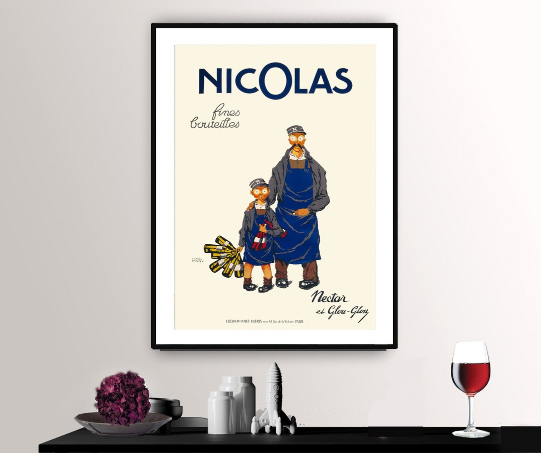 Nicolas Fines Bouteilles Vintage Food&drink Poster Poster - Etsy