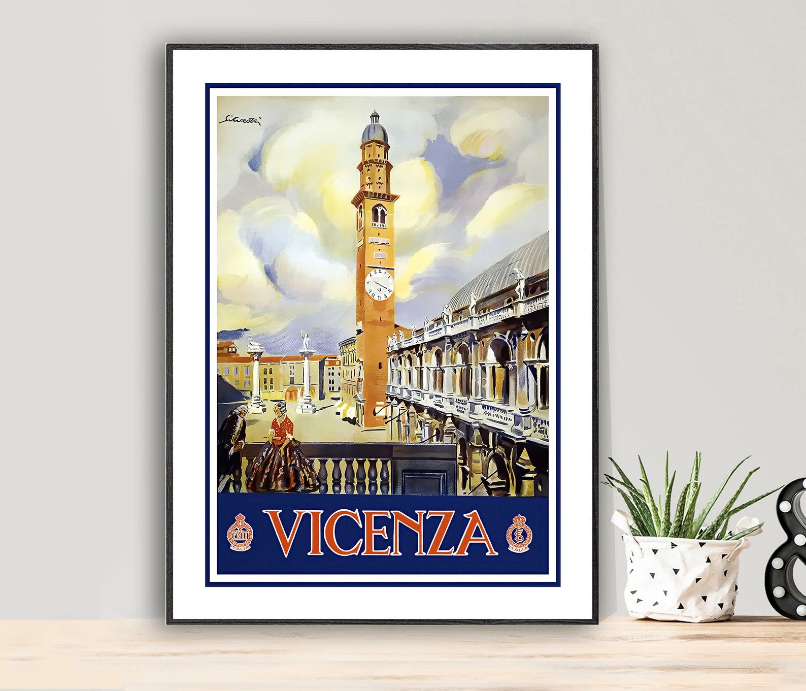 Vicenza Basilica Palladiana Italy Vintage Travel Poster - Etsy