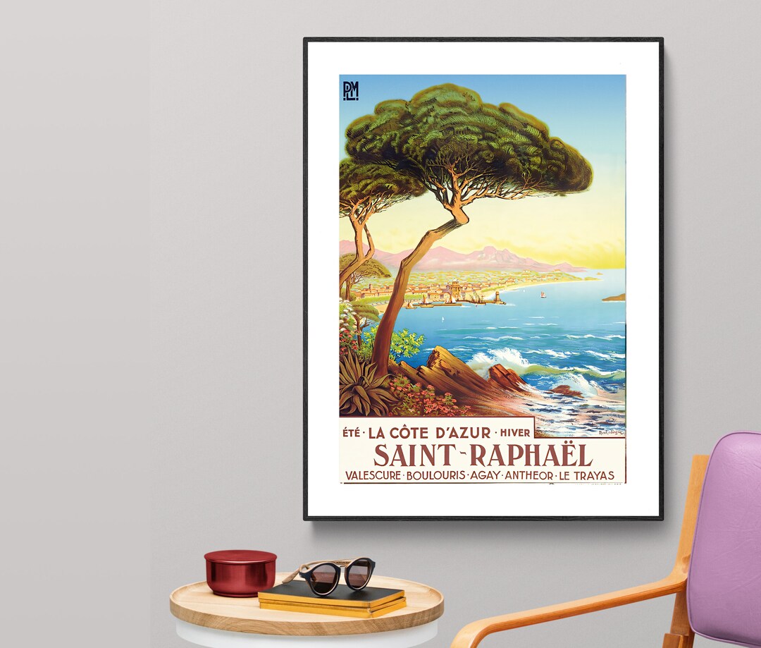 Saint Raphael, France Vintage Travel Poster - Poster Paper or Canvas ...