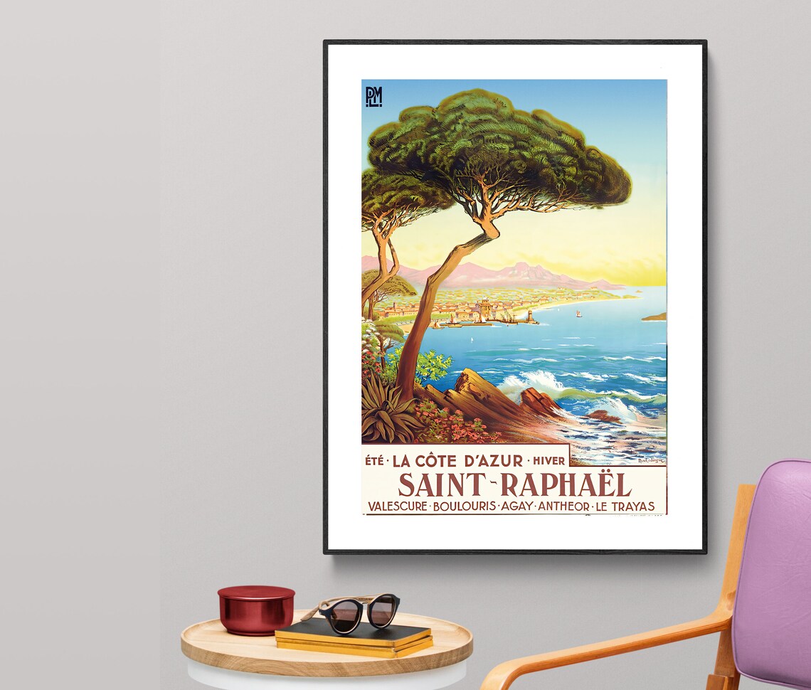 Saint Raphael France Vintage Travel Poster Poster Paper or - Etsy