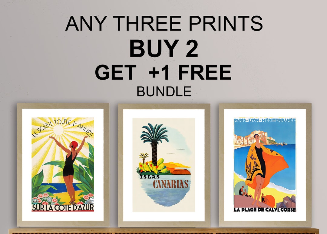 Buy 2 Get 1 Free; Wall Art Prints Bundle - Etsy