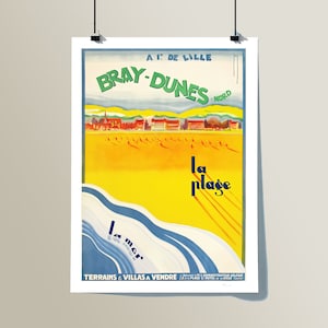 Bray Dunes Nord La Plage, France Vintage Travel Poster - Bray Dunes ...