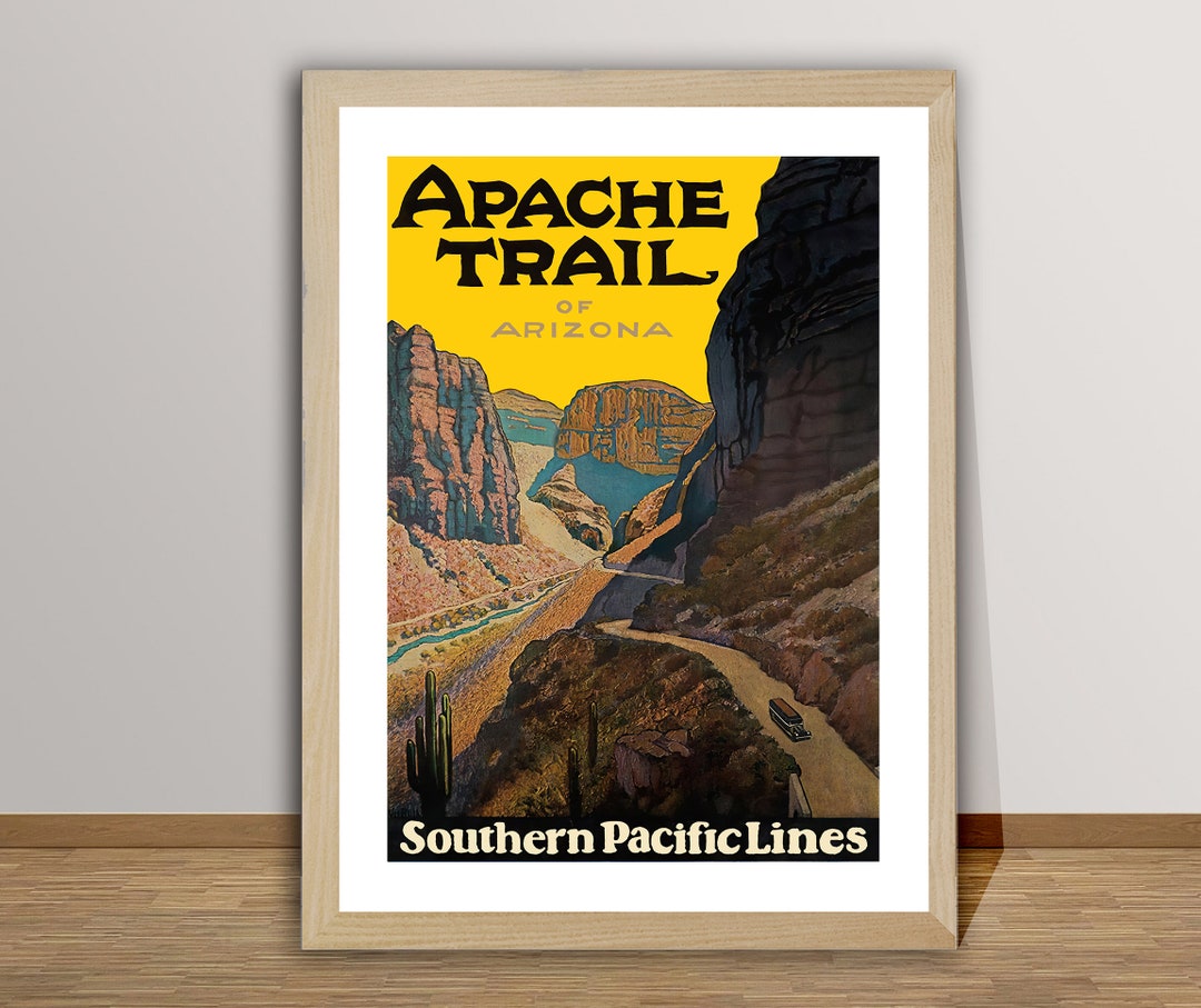 Apache Trail Vintage Travel Poster: Southern Pacific Lines Art Print - Etsy