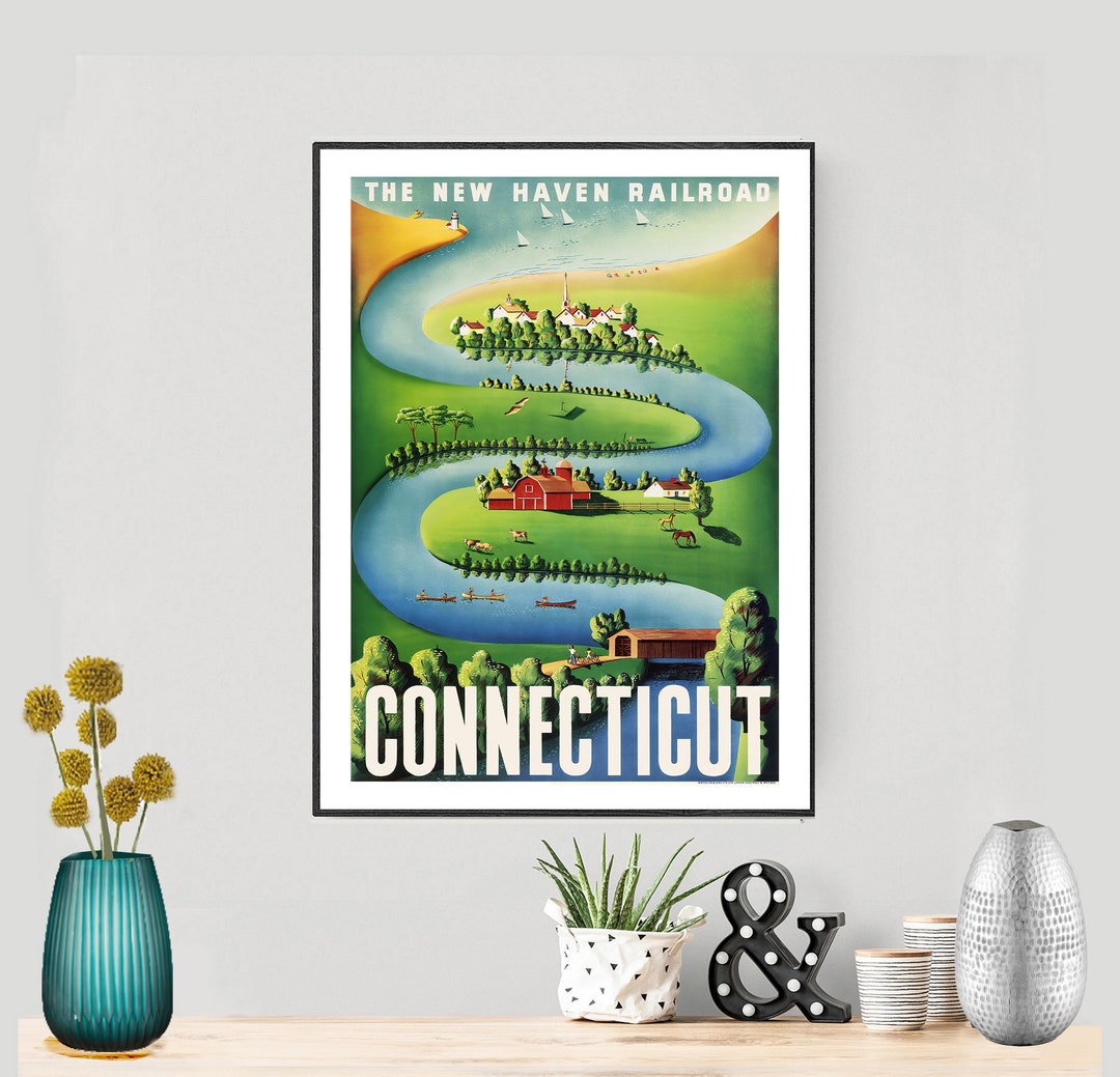 Connecticut New Haven Railroad Vintage Travel Poster Poster - Etsy