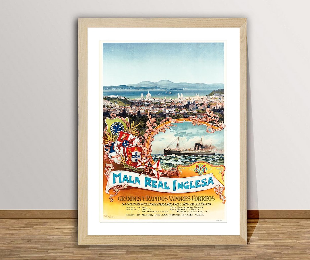 Brazil Vintage Travel Poster: Mala Real Inglesa Art Print - Etsy