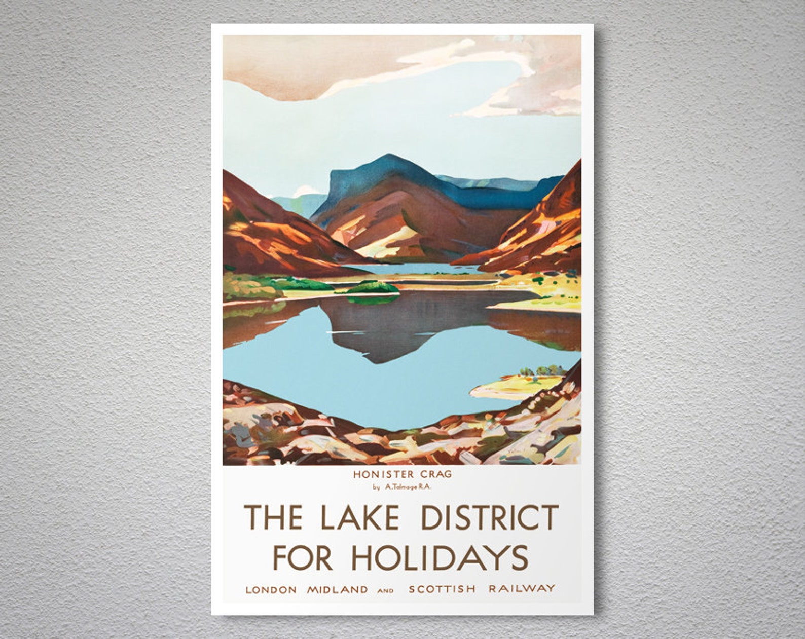 Lake District for Holidays Vintage Travel Poster Poster | Etsy