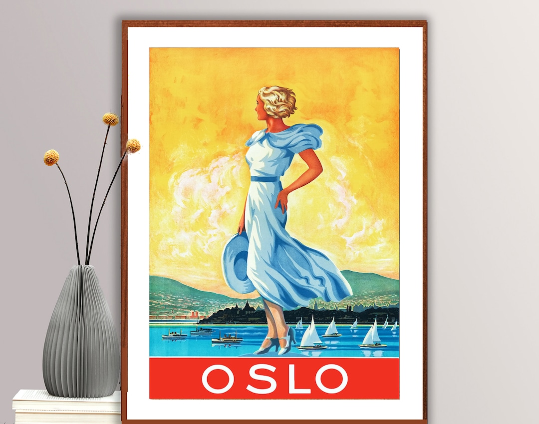 Oslo, Norway Vintage Travel Poster - Poster Paper or Canvas Print ...