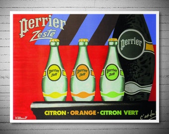 Perrier Affiche cuisine poster retro vintage publicité