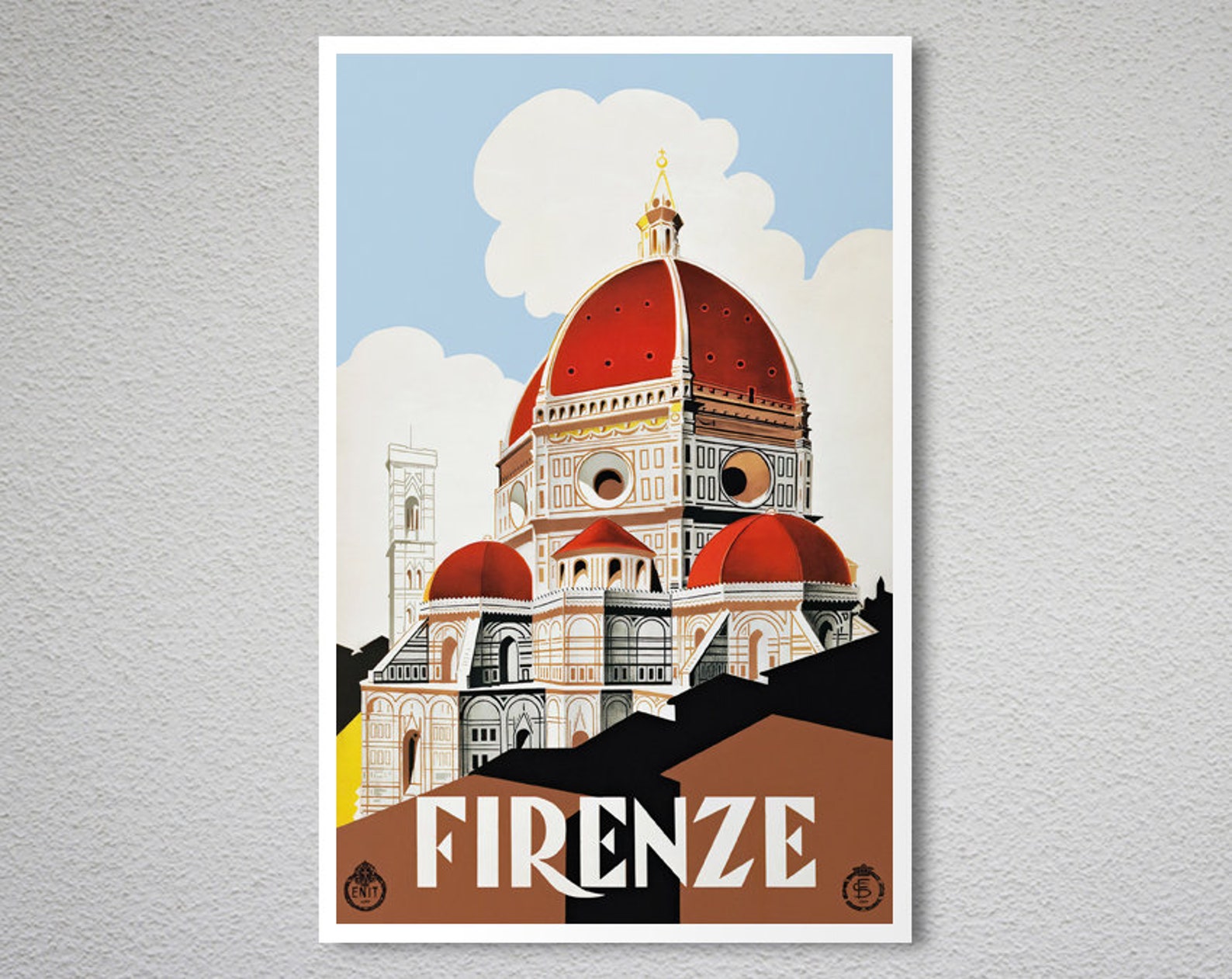 Firenze Florence Vintage Travel Poster Poster Paper | Etsy