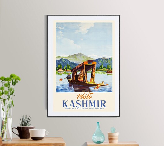 Visit India Kashmir Vintage Travel Poster Poster Paper | Etsy