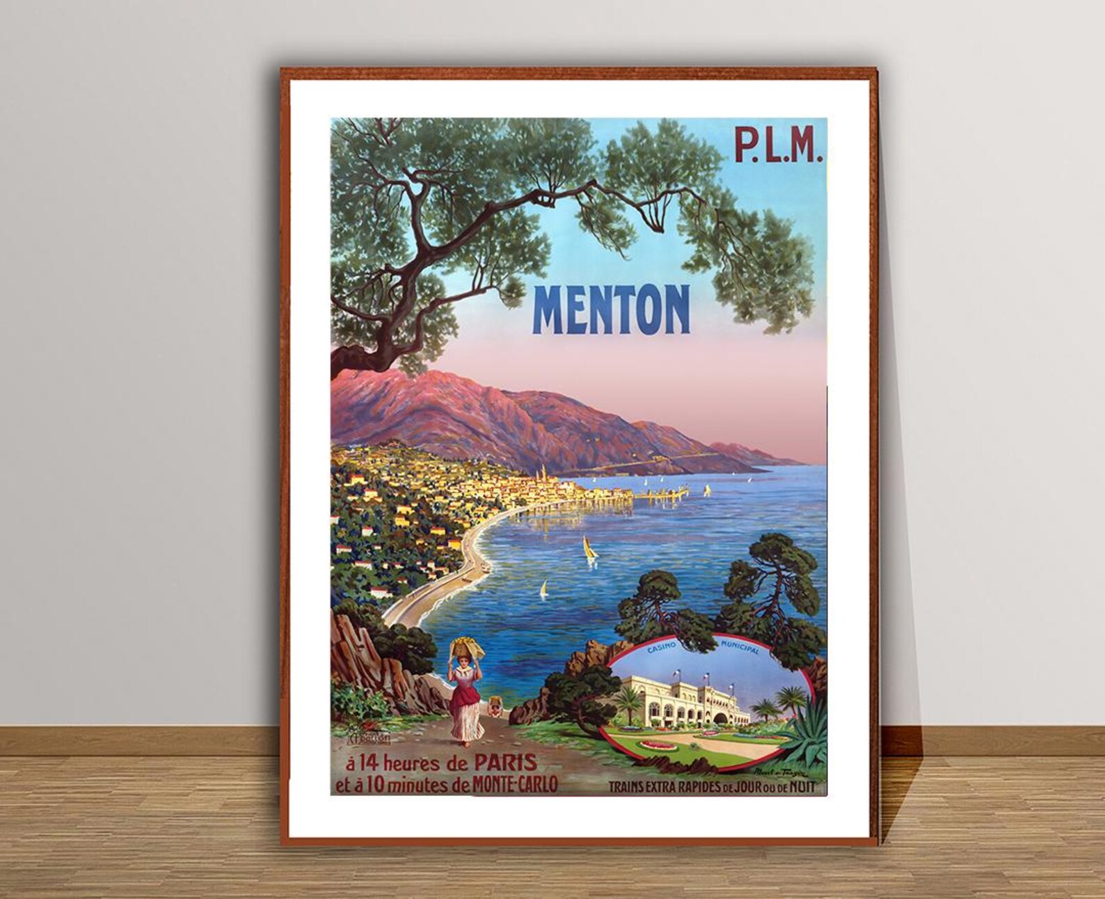 Menton France Vintage Travel Poster: French Riviera Art Print - Etsy