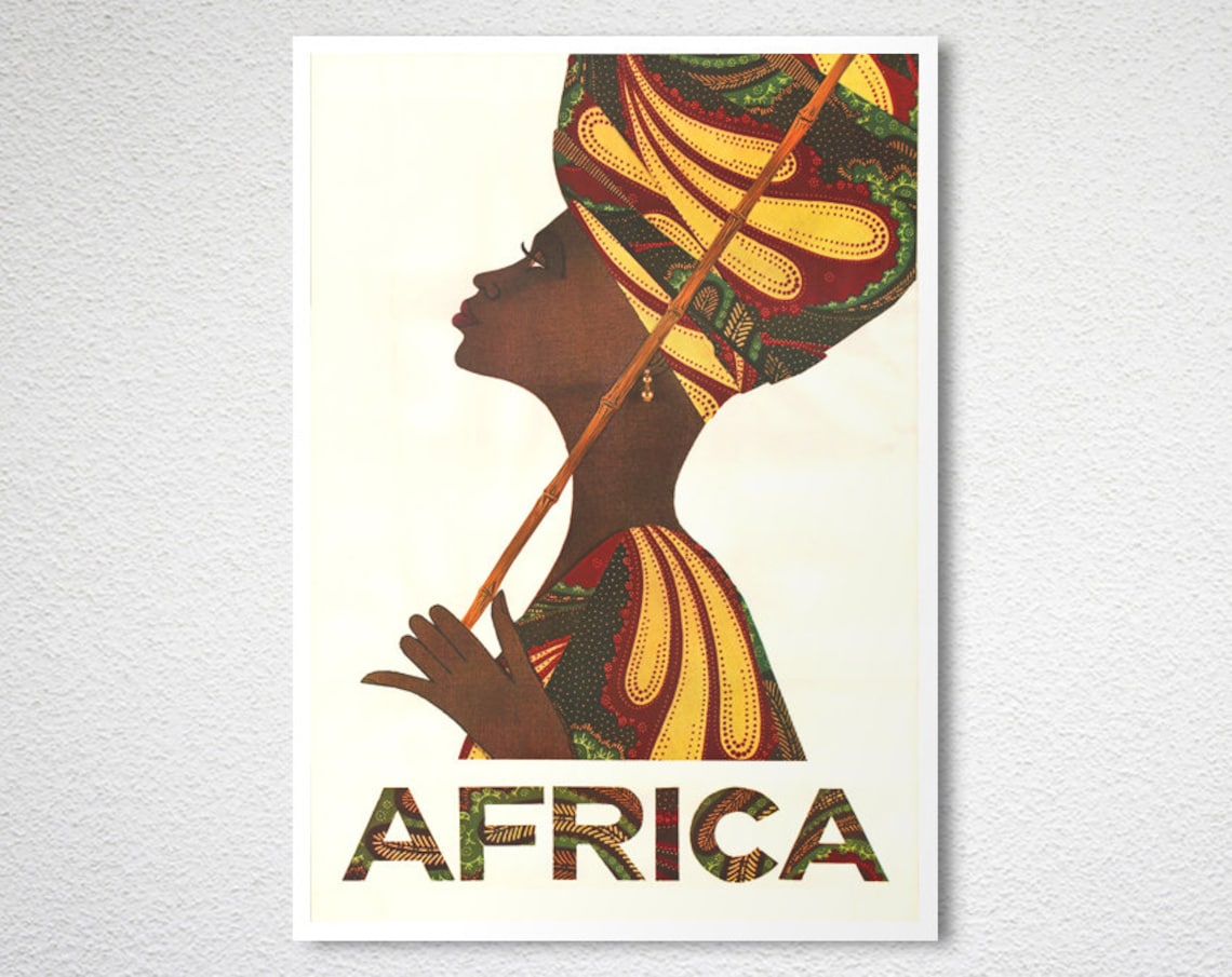 Africa Vintage Travel Poster Poster Paper or Canvas Print / - Etsy