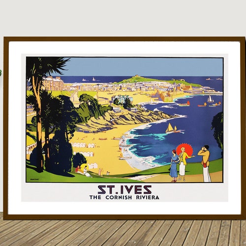 St. Ives the Cornish Riviera Vintage Travel Poster Poster - Etsy