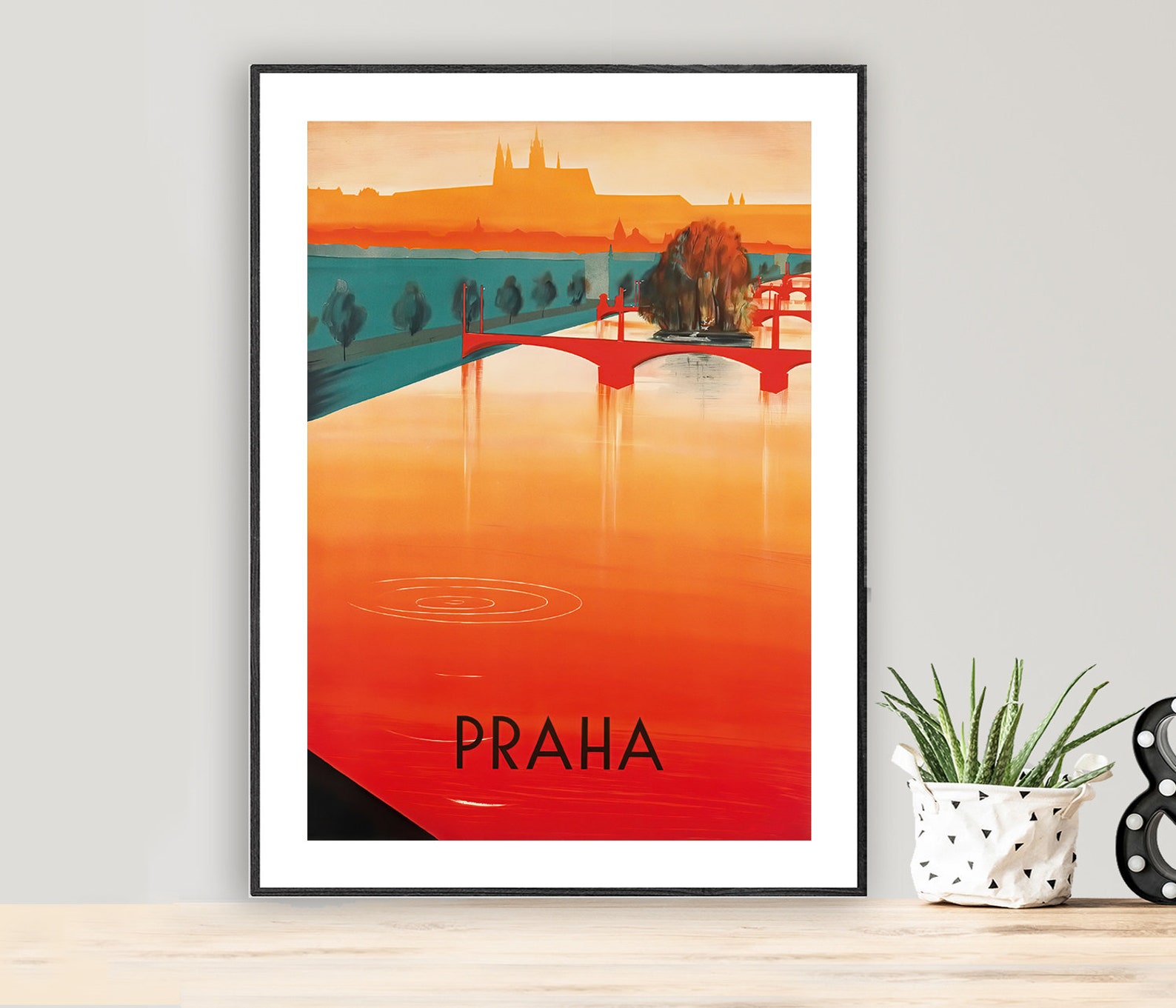 Praha Prague Vintage Travel Poster Poster Paper or Canvas - Etsy