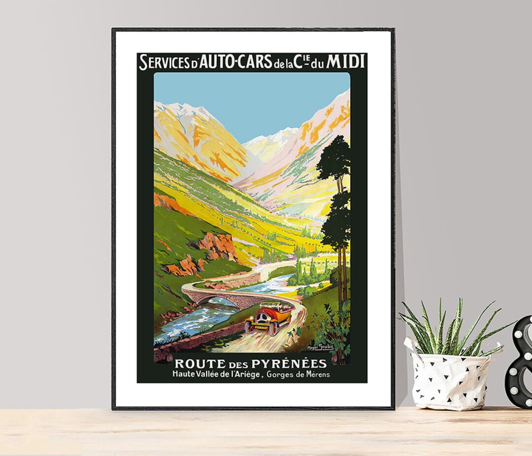 Route De Pyrenees Haute Vallee De L'ariege Vintage Travel Poster Poster ...