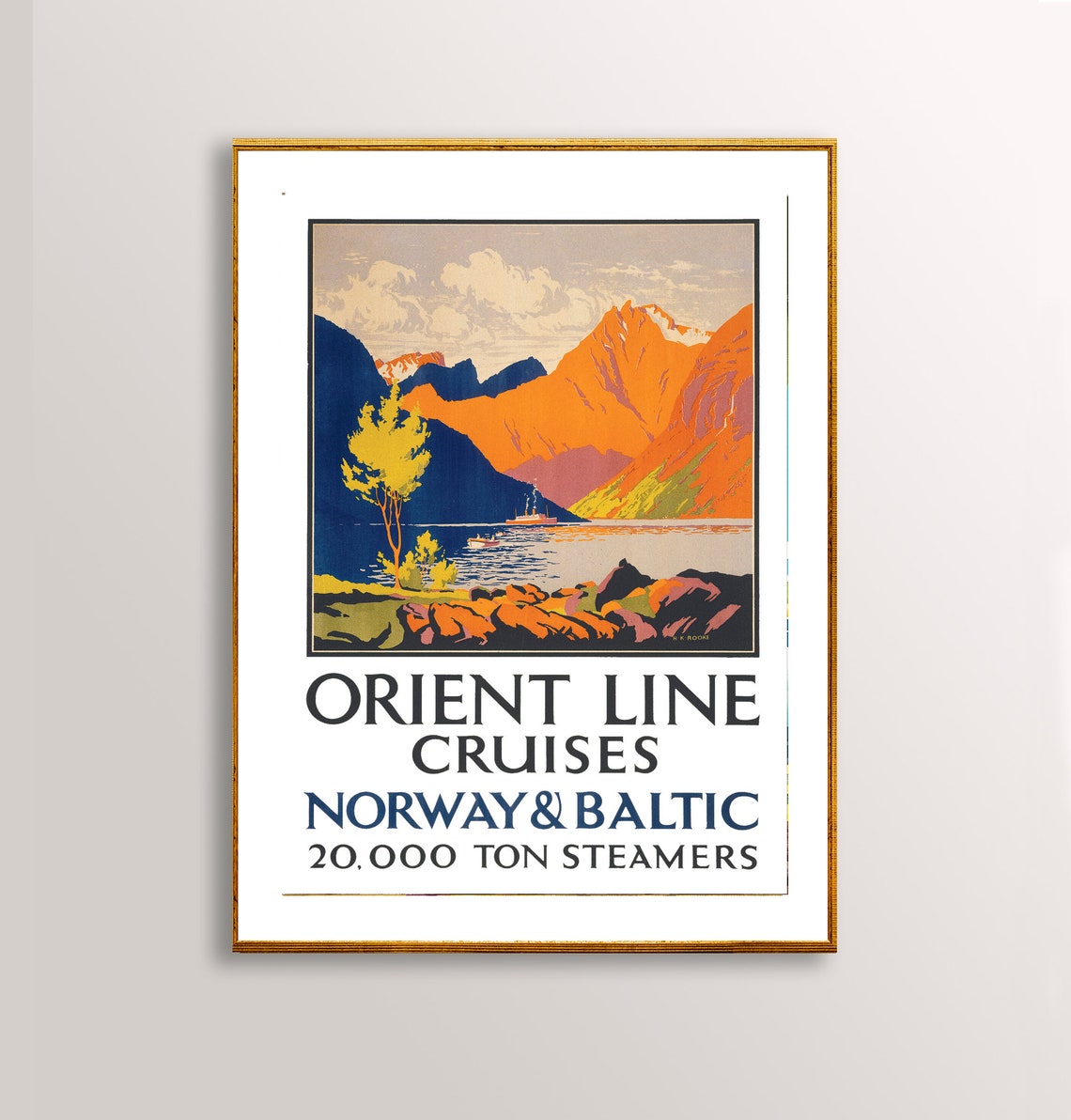Orient Line Cruises Norway Baltic Vintage Travel Poster - Etsy