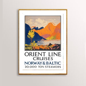 Orient Line Cruises Norway Baltic Vintage Travel Poster - Poster Print ...