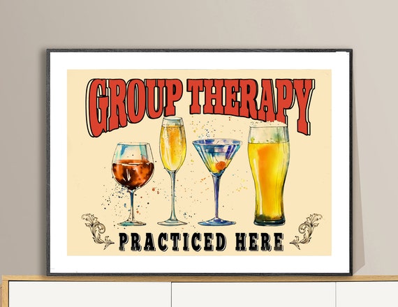 Group Therapy Practiced Here Vintage Food&drink Poster - Etsy