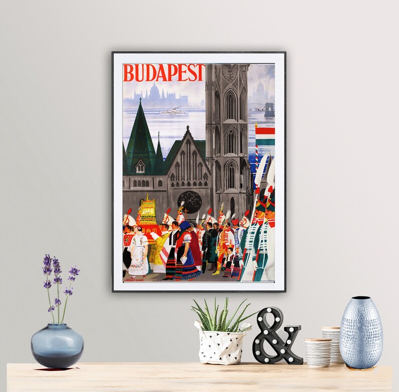 Budapest Hungary Vintage Travel Poster Poster Print | Etsy