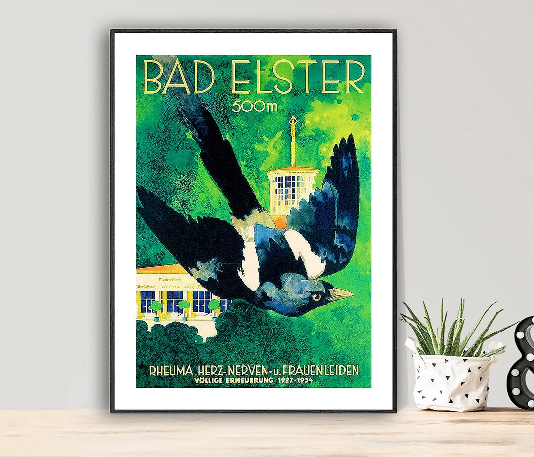Bad Elster, Alemania Vintage Travel Poster Papel de póster, pegatina o ...