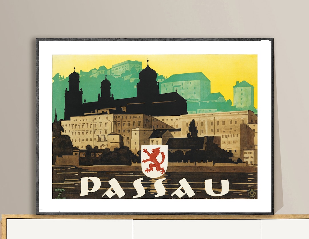 Passau, Germany Vintage Travel Poster - Poster Paper or Canvas Print ...